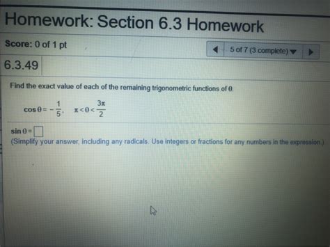 Solved Homework Section 6 3 Homework Score 0 Of 1 Pt 5 Of