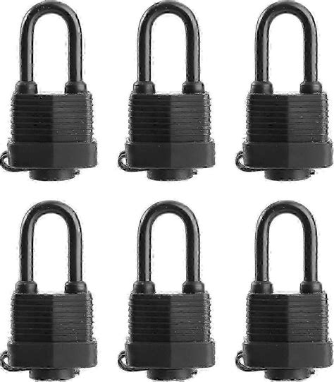 6 Pack Waterproof Padlocks Keyed Alike For Outdoor Use Durable Steel