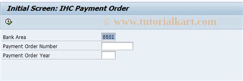 IHC SAP Tcode Display Payment Order