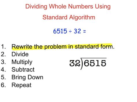 Dividing Using Standard Algorithm PPT