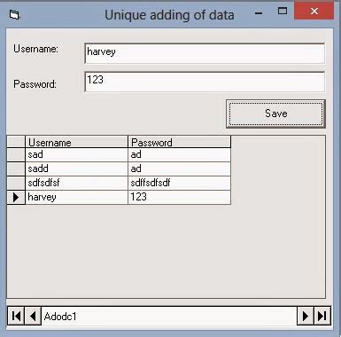 Adding Unique Data Using ADODC In Vb6 Code4dev