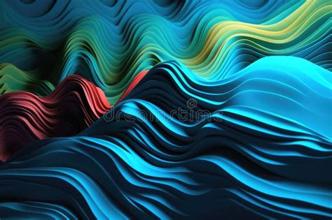 Abstract Three Dimensional Background With Soft Curves And Vibrant Colors Created With