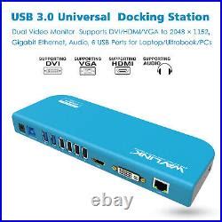Wavlink Usb Universal Docking Station Dual K Video Monitor Gigabit Ethernet Usb Docking