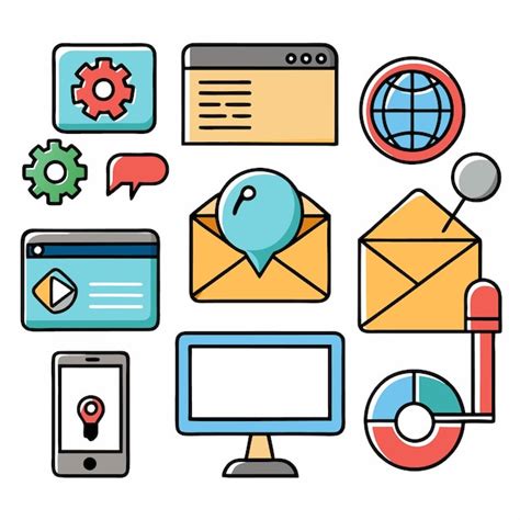 Web And App Icons Modern Flat Design Digital Symbols Premium Ai