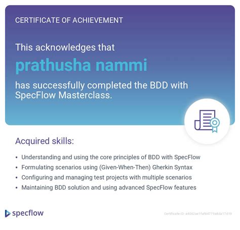 Prathusha Nammi On Linkedin Specflow Bdd Masterclassonline Specflow Testautomationframework