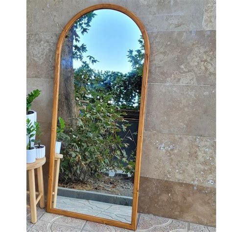 خرید و قیمت آینه قدی چوبی طرح گنبدی پس کرایه از غرفه گل وارونه