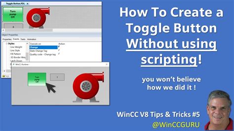 Wincc V8 Tip 5 Create Toggle Button No Scripting Required Learn