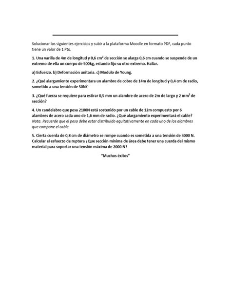 Taller Modulo De Elasticidad Pdf