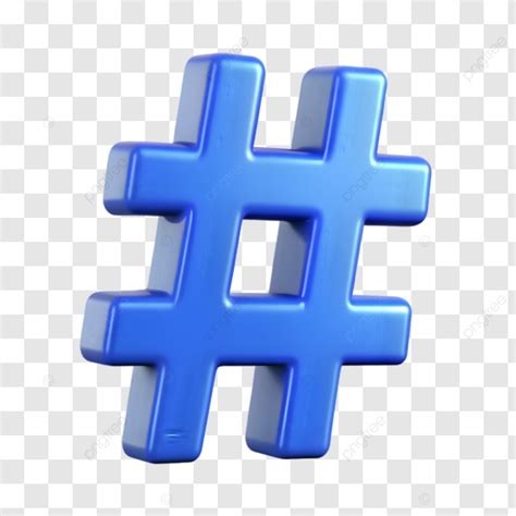 투명한 배경에 현대적이고 전문적인 디자인을 가진 해시 태그 아이콘의 3d 고립 렌더링 편물 브랜딩 디지털 아트 Png 일러스트 및 이미지 에 대한 무료 다운로드