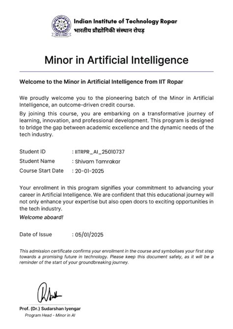 Artificialintelligence Machinelearning Iitropar Shivam Tamrakar