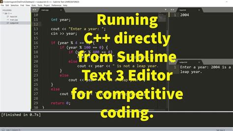 Running C Code In Sublime Text 3 Editor In Mingw Compiler With Simple Example Youtube