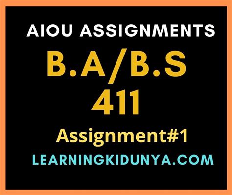 Aiou Solved Assignments 1 Code 411