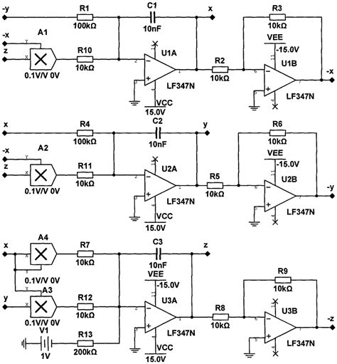 一种三维改进型的sprott A混沌系统及其电路实现的制作方法 一种三维改进型的sprott A混沌系统及其电路实现的制作方法