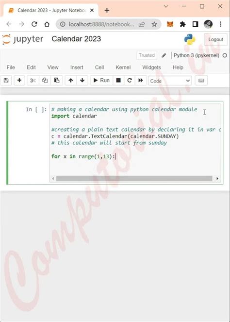 2023 Calender Using Python Youtube