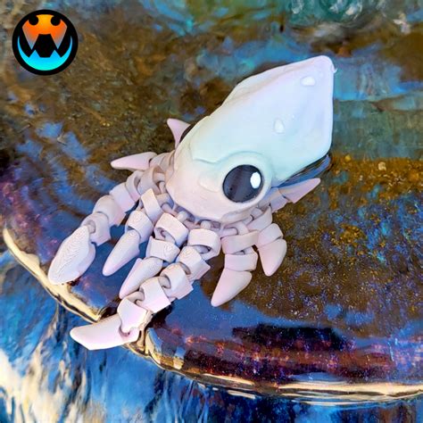 3d Printable Tiny Squid By Cinderwing3d