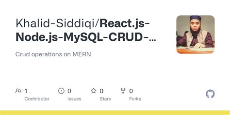 github khalid siddiqi react js node js mysql crud operation crud