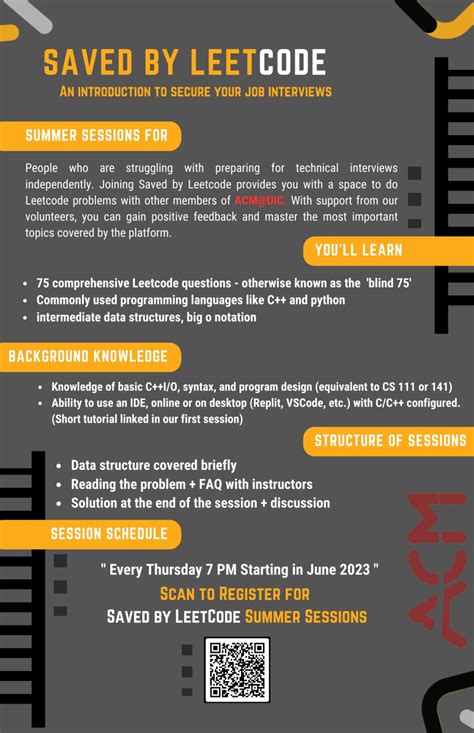 Saved By Leetcode Summer Sessions Announcement 📢 Acmuic Is Now