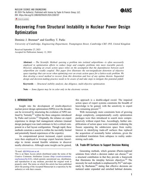 Pdf Recovering From Structural Instability In Nuclear Power Design
