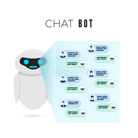Chatbot Concept Bot Or Robot Give Answer For User Quastion Stock Vector Illustration Of