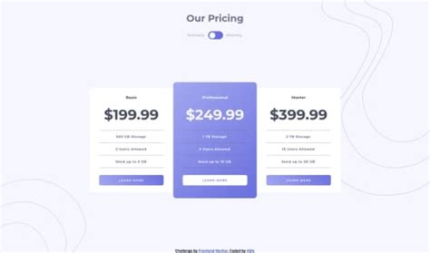 Frontend Mentor Pricing Component With Toggle Solution Coding Challenge Solution