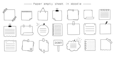 Des Feuilles De Notes Dessinées à La Main Du Papier Des Notes