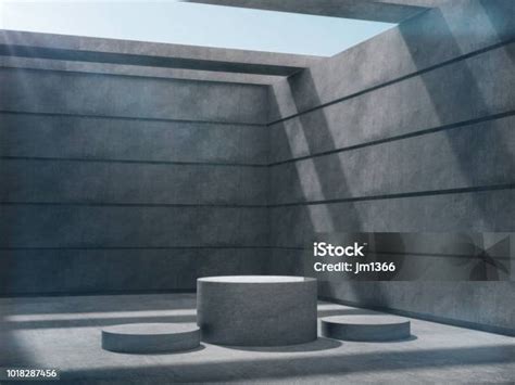 디스플레이용 받침대 디자인 빈 제품 콘크리트 플랫폼3d 렌더링 룸 0명에 대한 스톡 사진 및 기타 이미지 0명 가구 가정의 방 Istock