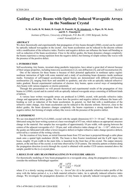 Pdf Guiding Of Airy Beams With Optically Induced Waveguide Arrays In