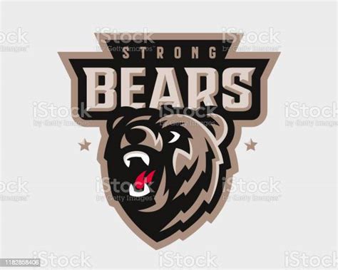 곰 현대 로고 스포츠 및 Esport 팀을 위한 그리즐리 디자인 엠블럼 템플릿 곰에 대한 스톡 벡터 아트 및 기타 이미지 곰 로고 볼테르 인조 Istock