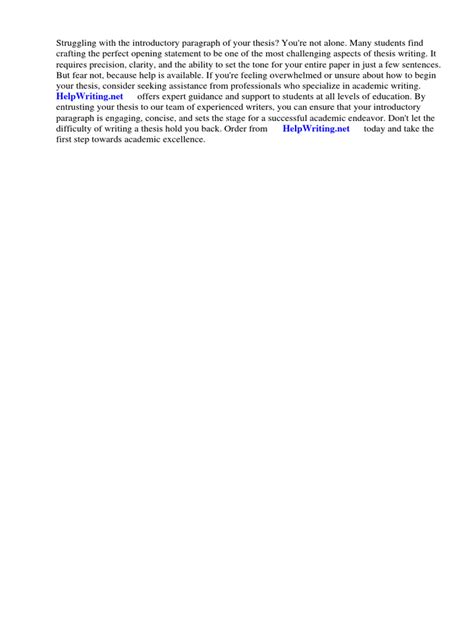 Example Introductory Paragraph Thesis Statement Pdf Essays Thesis