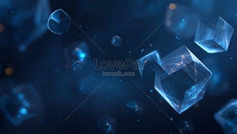 빛나는 구체와 큐브 전시회와 함께 추상적 인 미래 배경