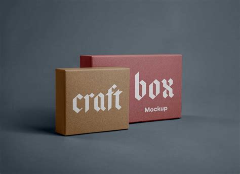 Free Craft Paper Square And Rectangle Box Packaging Mockup Psd Set Good