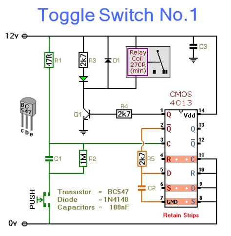 How To Build Electronic Toggle Switch No Circuit Diagram