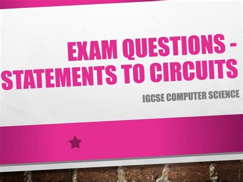 Logic Statements To Circuits Computer Science Gcse 0478 Teaching