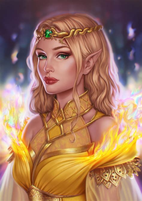 June Jenssen Digital Art Artwork Illustration Women Blonde Pointy Ears