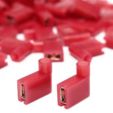 50pcs Red 22 18awg Right Angle Flag Wire Female Sp Vicedeal