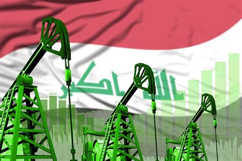 석유 우물의 산업 그림플래그 배경에 이라크 석유 산업 개념 3d 일러스트레이션 유조선에 대한 스톡 사진 및 기타 이미지