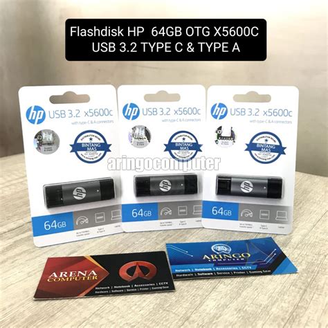 Aringo Flashdisk Hp 64gb Otg X5600c Usb 32 Type C And Type A