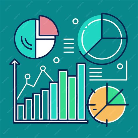 Colorful Data Graphs With Pie Charts Line Graphs And Bar Graphs Premium Ai Generated Vector