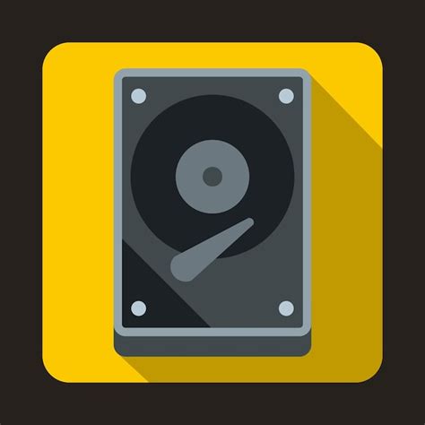 Premium Vector Hdd Icon In Flat Style On A Yellow Background