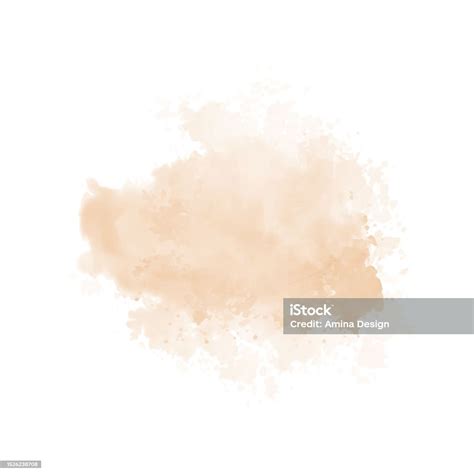 복숭아 수채화가 흰색 배경에 튀어 나옵니다 벡터 베이지색 수채화 텍스처 가벼운에 대한 스톡 벡터 아트 및 기타 이미지 가벼운 구름 그라데이션 Istock