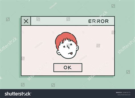 Popup Screen That Displays Error Message Stock Vector Royalty Free