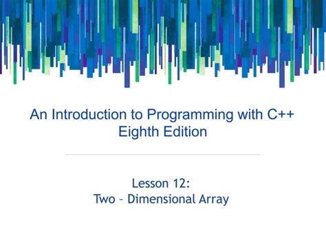 Lesson 12 Two Dimensional Array Ppt Free Download
