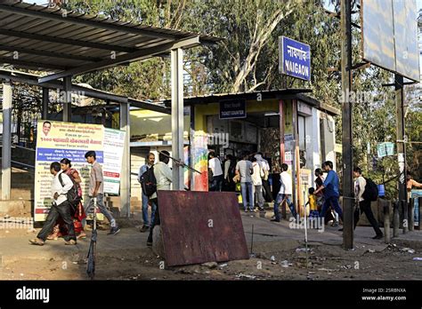 Naigaon Railway Station Entrance Mumbai Maharashtra India Asia