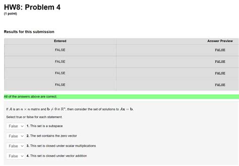 solved hw8 problem 4 1 point results for this submission