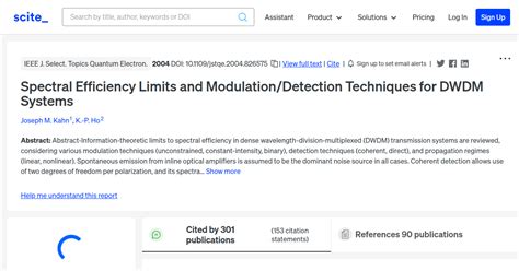 Spectral Efficiency Limits And Modulation Detection Techniques For Dwdm
