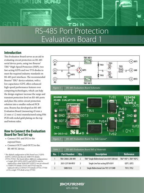 PDF RS 485 Port Protection Evaluation Board 1 Lierda Com RS 485 Port Protection Evaluation