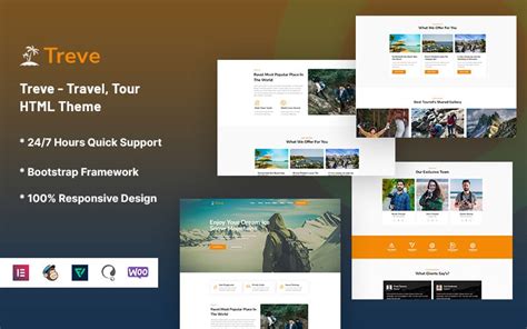 treve travel tour website template templatemonster