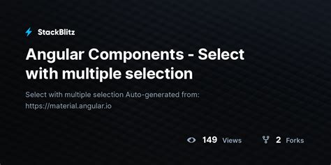 Angular Components Select With Multiple Selection Stackblitz