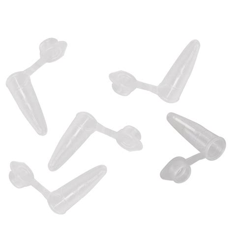 실험실 샘플 공급용 마이크로 원심분리기 튜브 테스트 튜브 바이알 투명 플라스틱 바이알 용기 스냅 캡 02ml 1000 개 학교 및 교육 용품