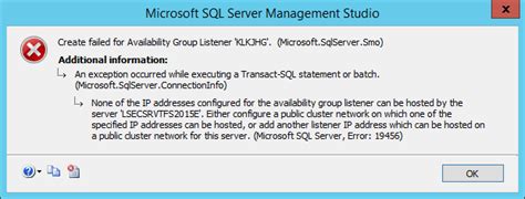 Failovercluster Create An Availability Group Listener In Sql Server